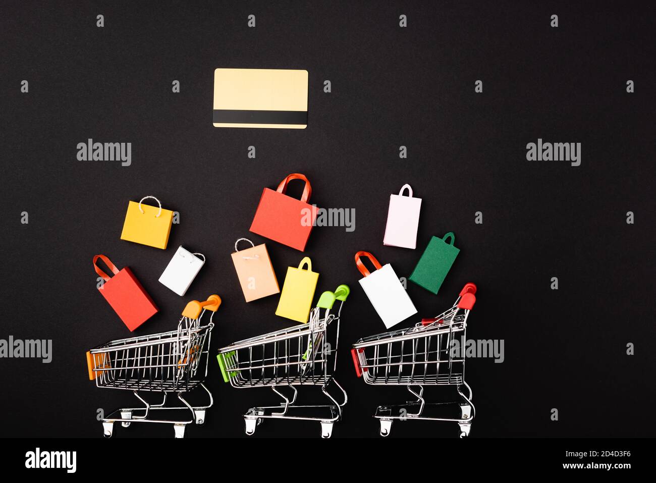 Top view shopping carts hi-res stock photography and images - Alamy
