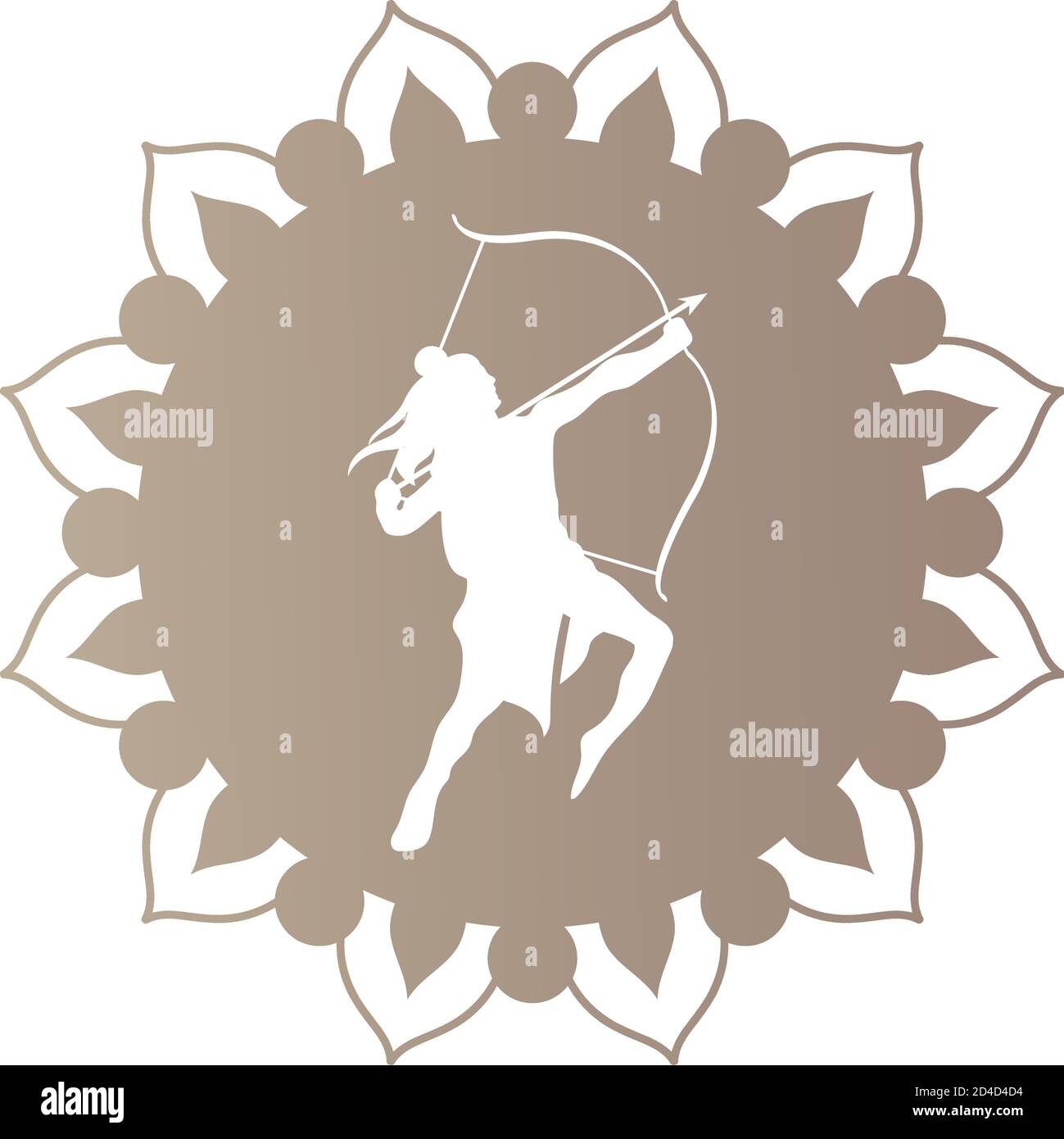 dussehra lord ram white silhouette on brown mandala design, indian ...