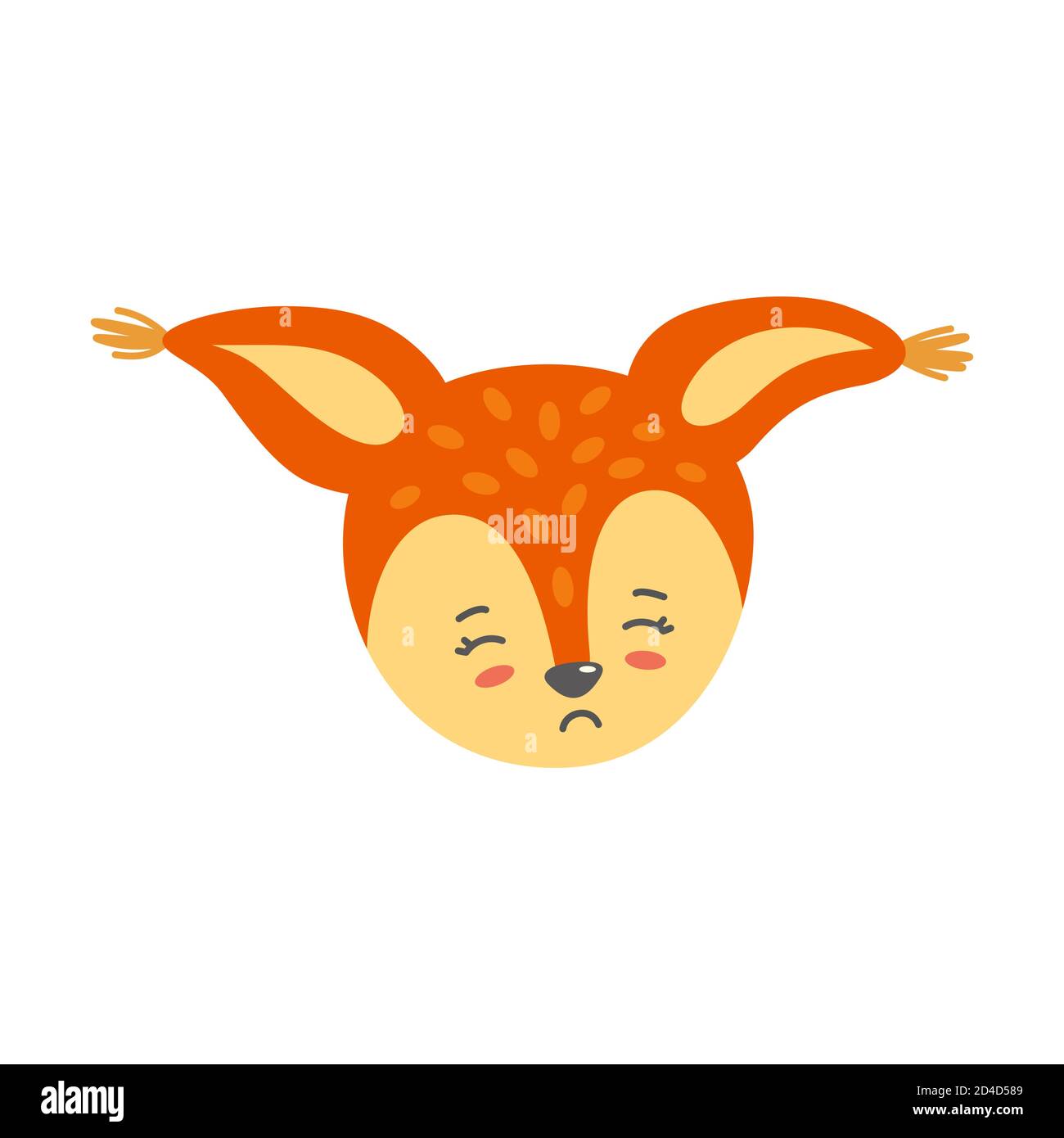 Squirrel head as sad emoji. Unhappy emoticon. Vector illustration of ...
