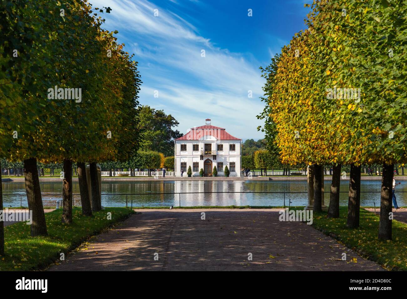 The Peterhof Palace and Gardens complex. A UNESCO World Heritage Site ...