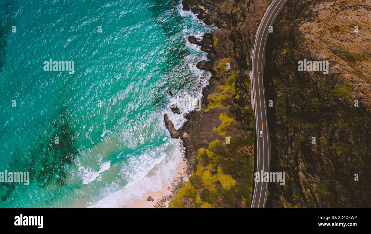 Aerial East Honolulu Coast Oahu, Hawaii Stock Photo - Alamy