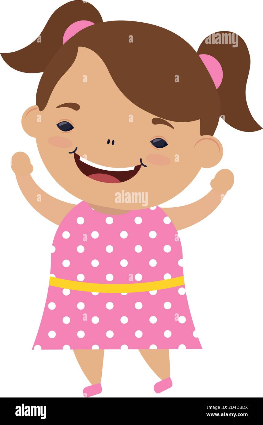 happy little girl avatar character vector illustration design Stock ...