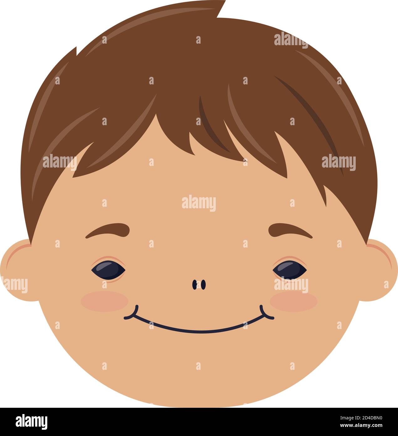 happy little boy head character vector illustration design Stock Vector ...