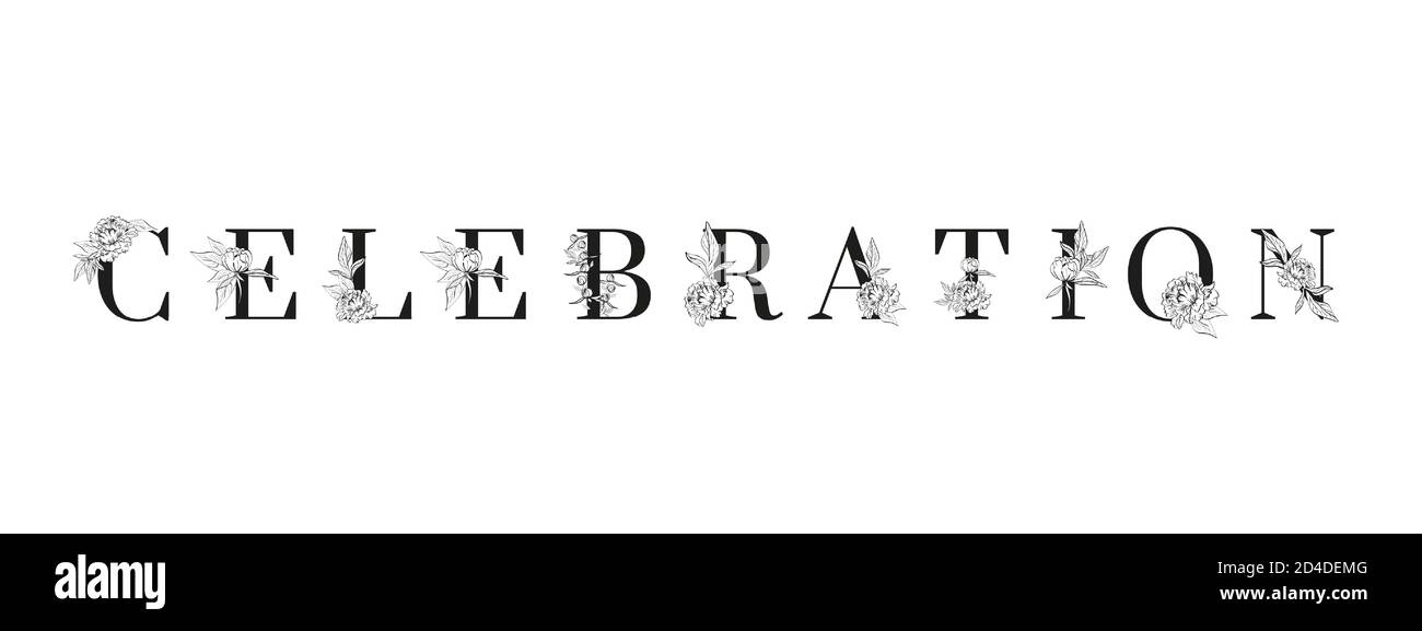 Elegant floral font word Stock Vector Images - Alamy