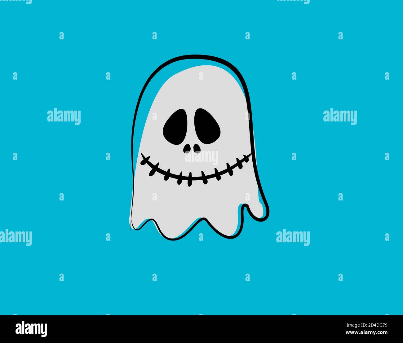 Spooky Halloween flat icon on vector illustration Stock Vector Image ...