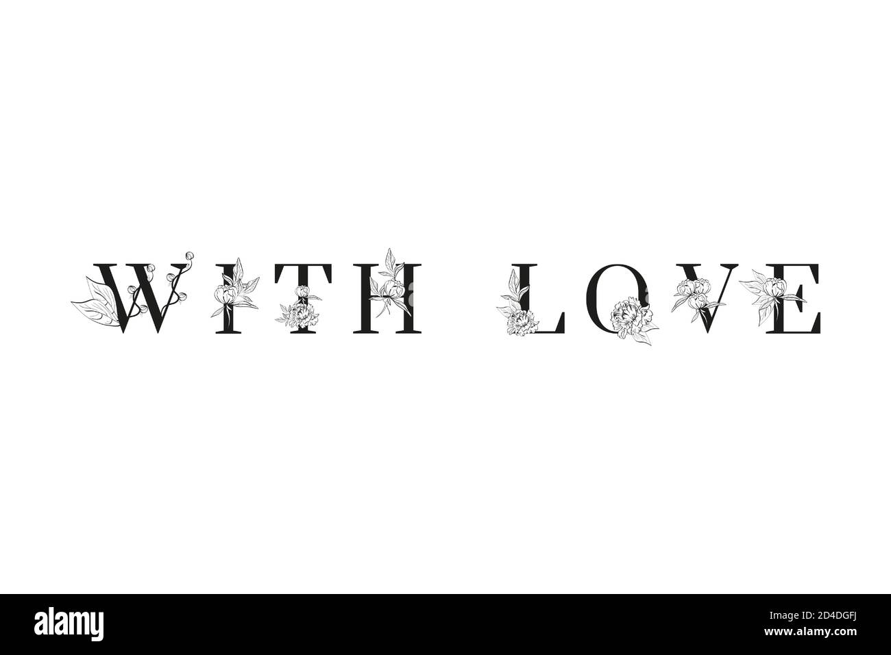 Love black white letters vector hi-res stock photography and images - Alamy