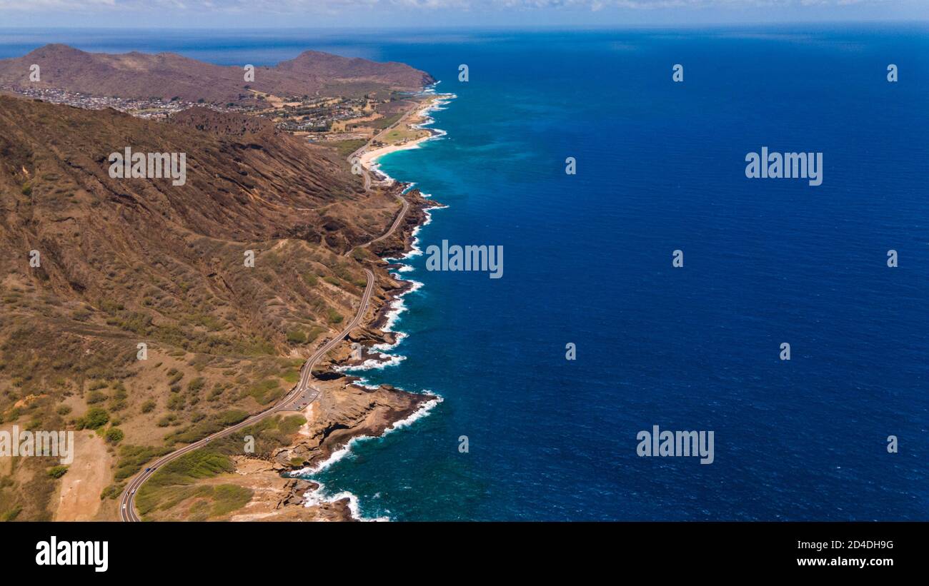 Aerial East Honolulu Coast Oahu, Hawaii Stock Photo - Alamy