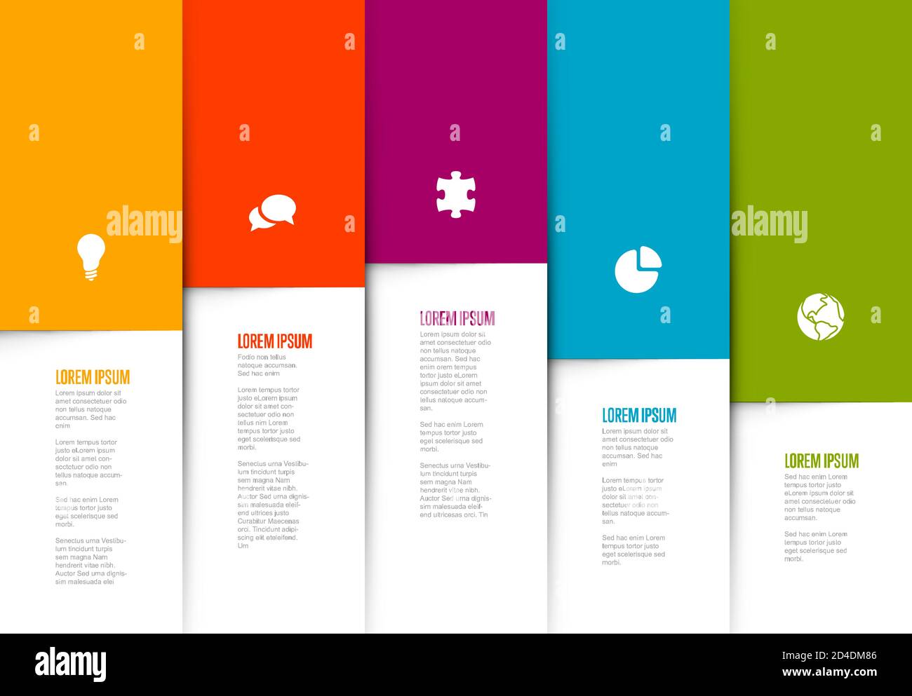Five graph elements infographic template - each column element contains ...