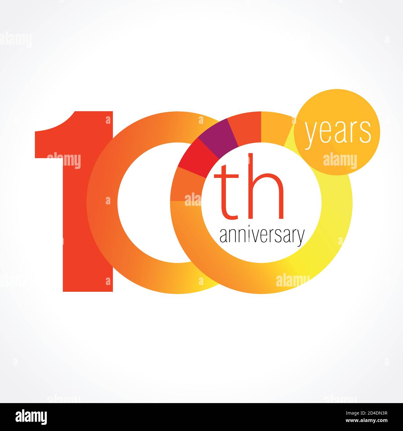 100 th anniversary numbers. 10 years old multicolored congrats ...
