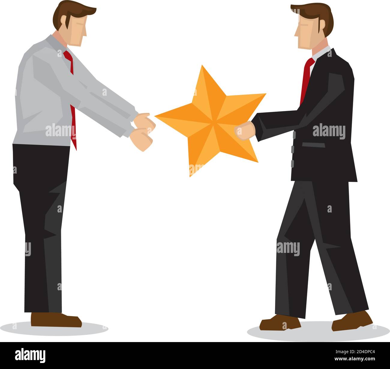 Businessman giving a star rating to his employee. Performance feedback ...