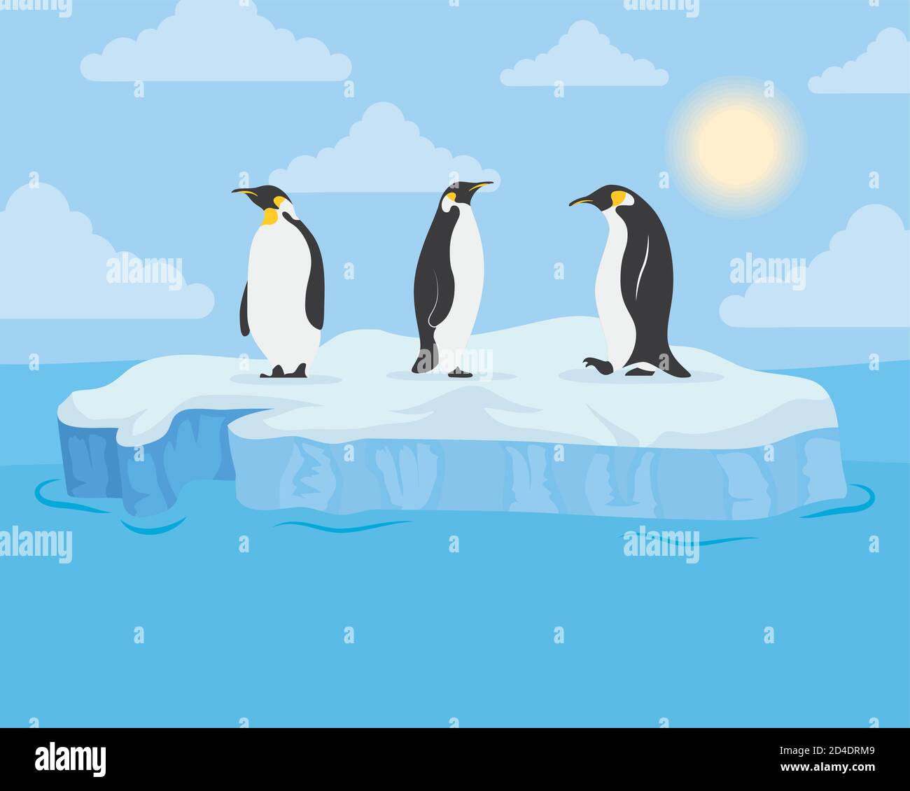 Penguin On Iceberg Clipart