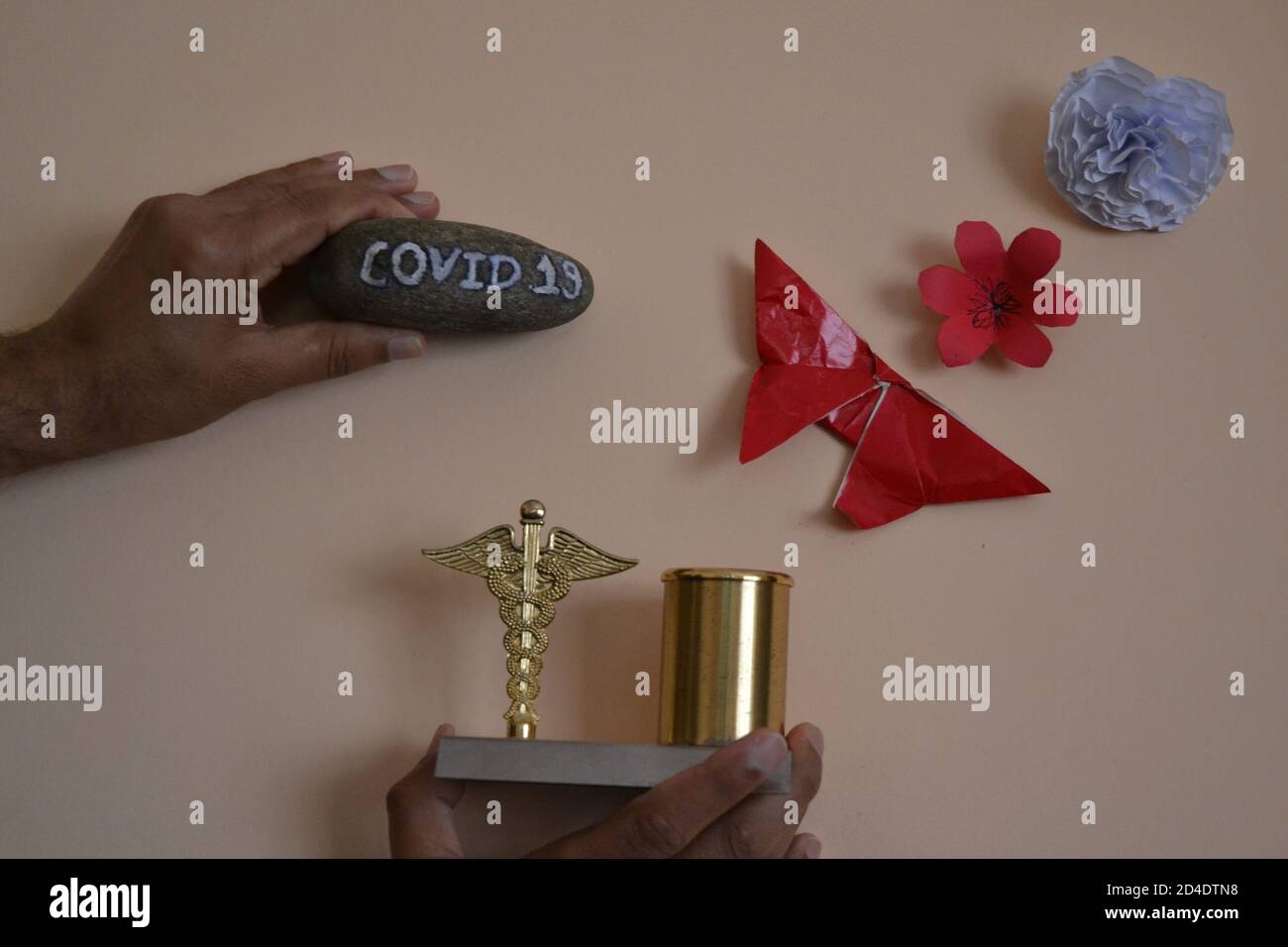 Covid 19 concepts, health institution symbol, fly away, butterfly ...