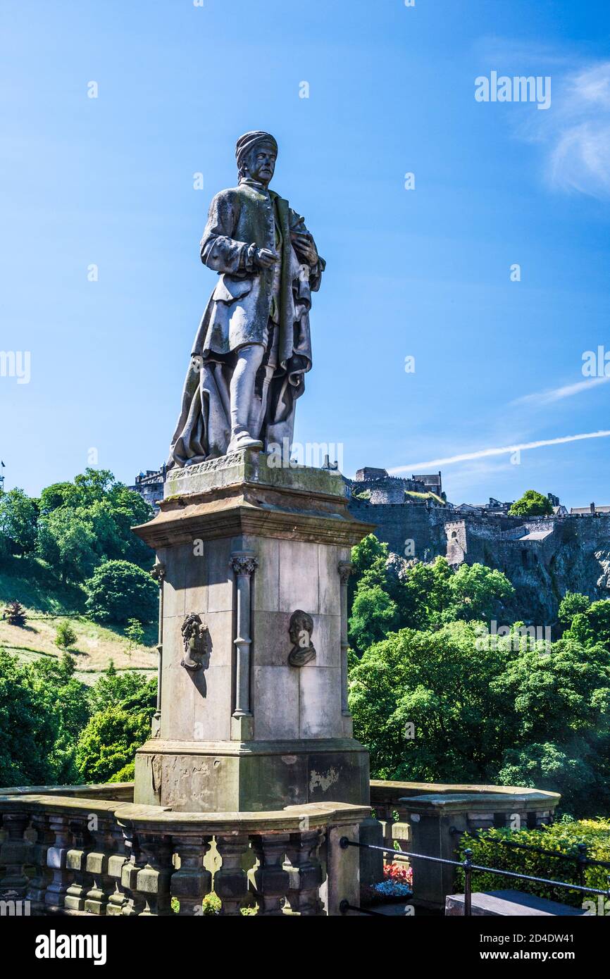 The statue of the Scottish poet and playwright, Allan Ramsay, in ...