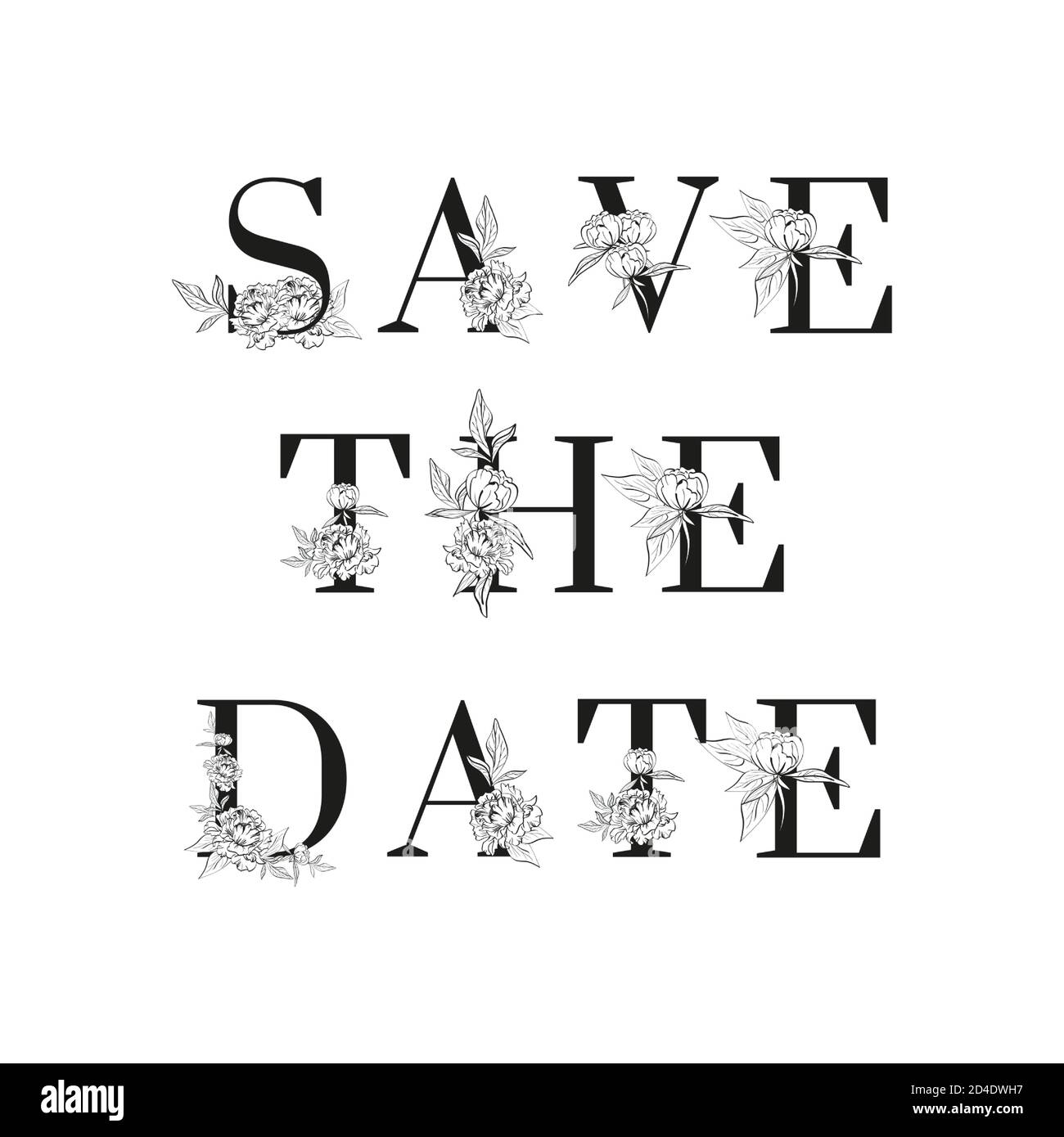 Vector illustration lettering save Cut Out Stock Images & Pictures - Alamy