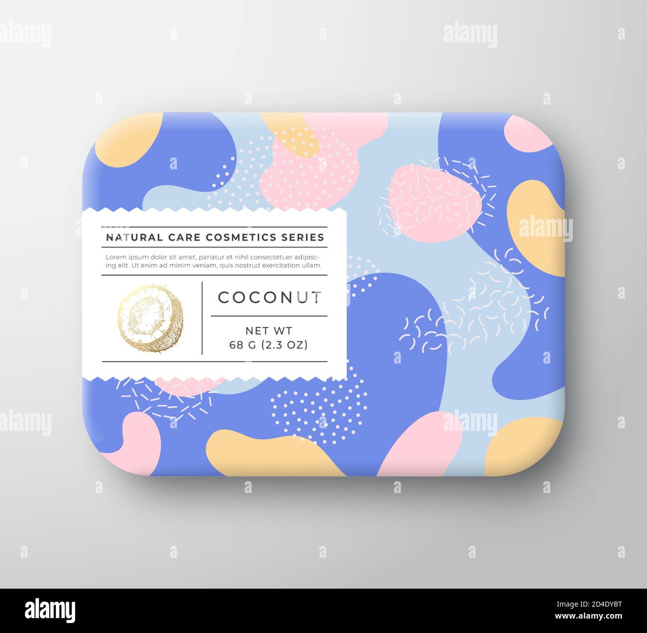 Coconut Bath Cosmetics Package Box. Vector Wrapped Paper Container with ...
