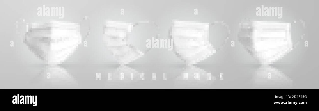 Realistic medical face mask. Details 3d medical mask. Vector ...