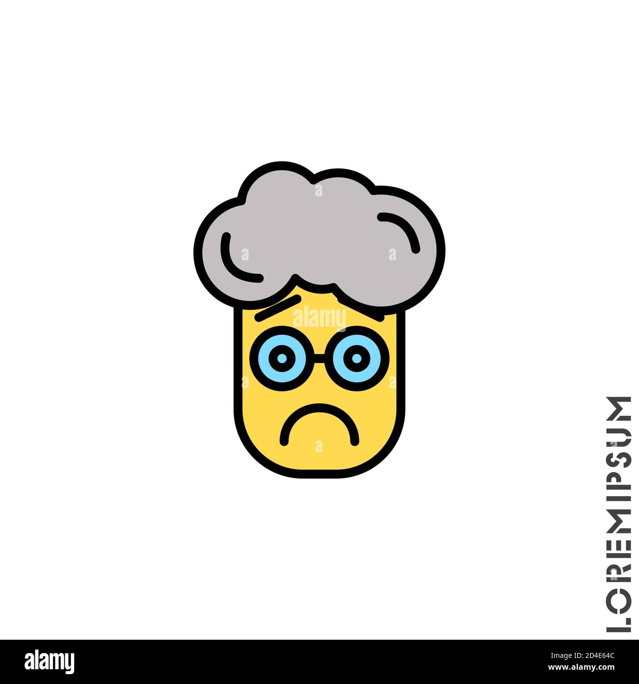 Sad Bad Mood Feel Sorry Regret yellow Emoticon boy, man Icon Vector ...