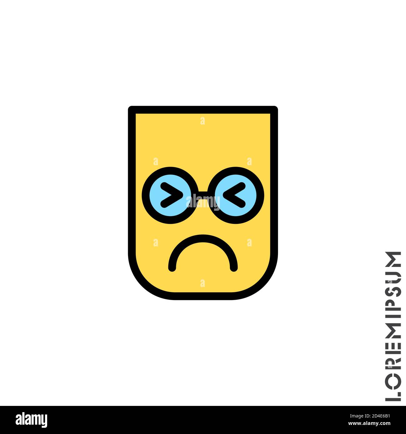 Sad Cry Stressful color Emoticon Icon Vector Illustration. Style. Angry ...