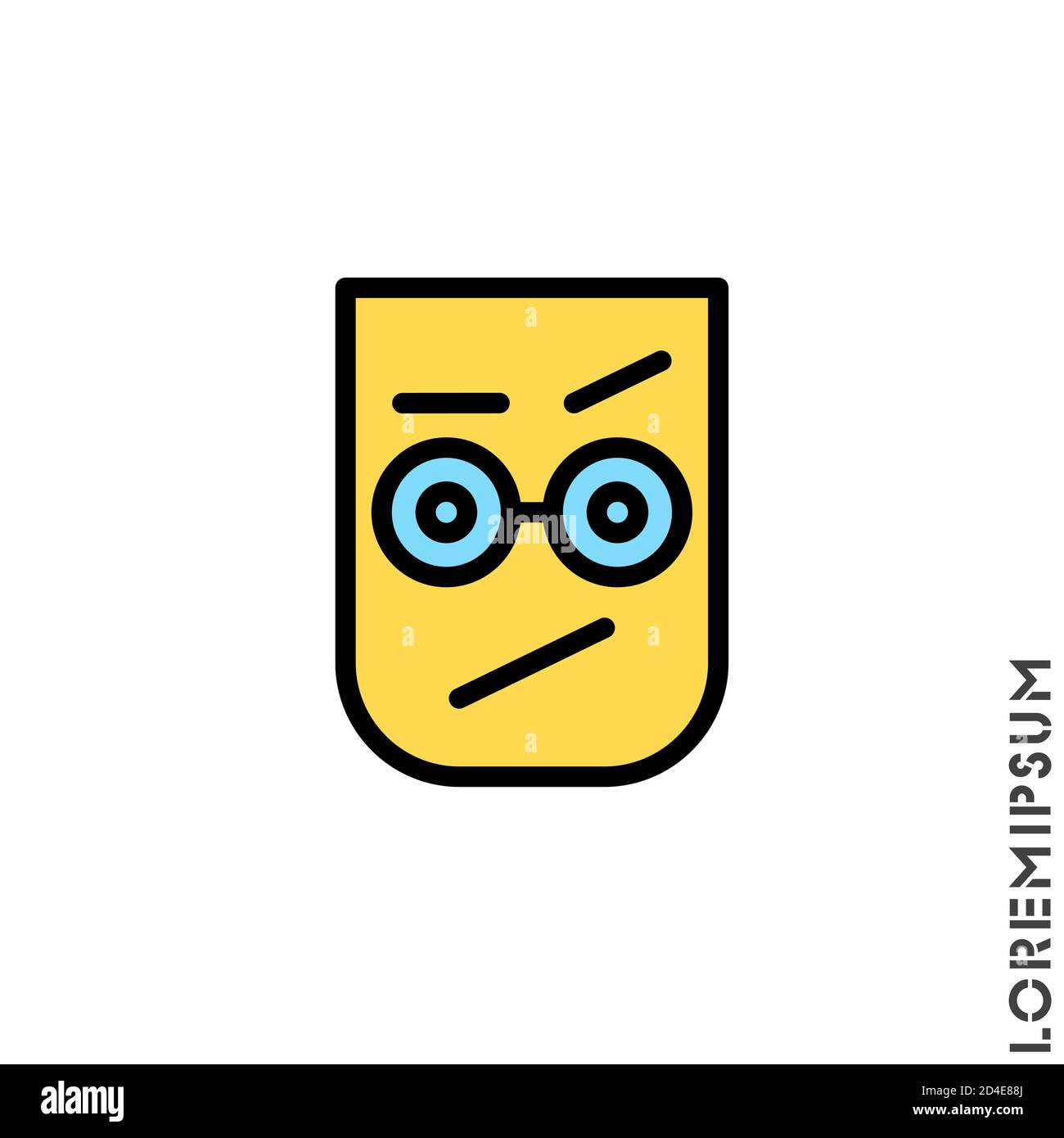 Sad and Confused with a raised eyebrow Emoticon color Icon Vector ...