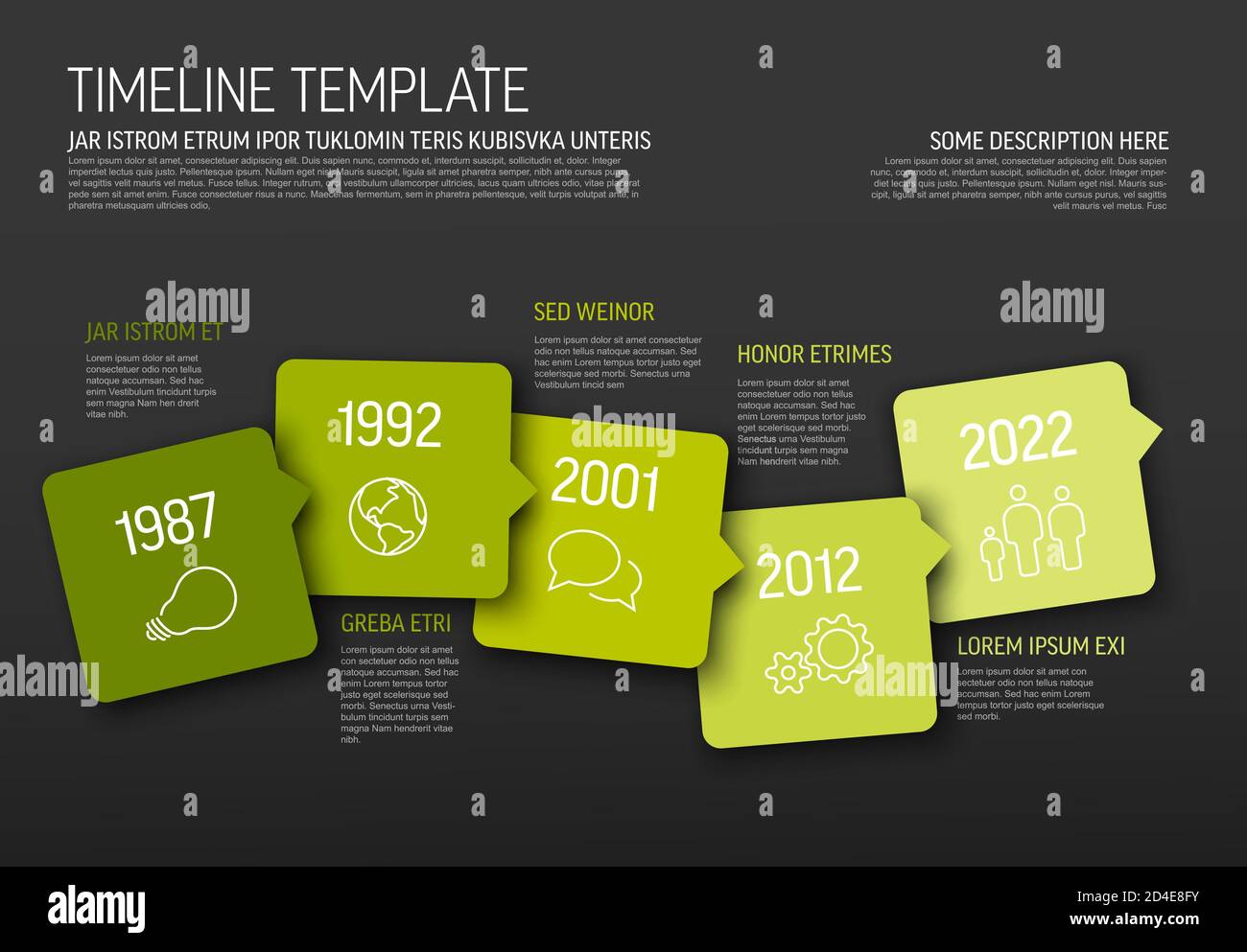 Vector Infographic red horizontal timeline template made from arrow ...