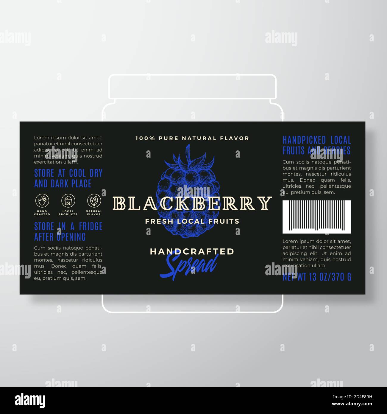 Handcrafted Fruit and Berry Spread or Jam Label Template. Abstract ...