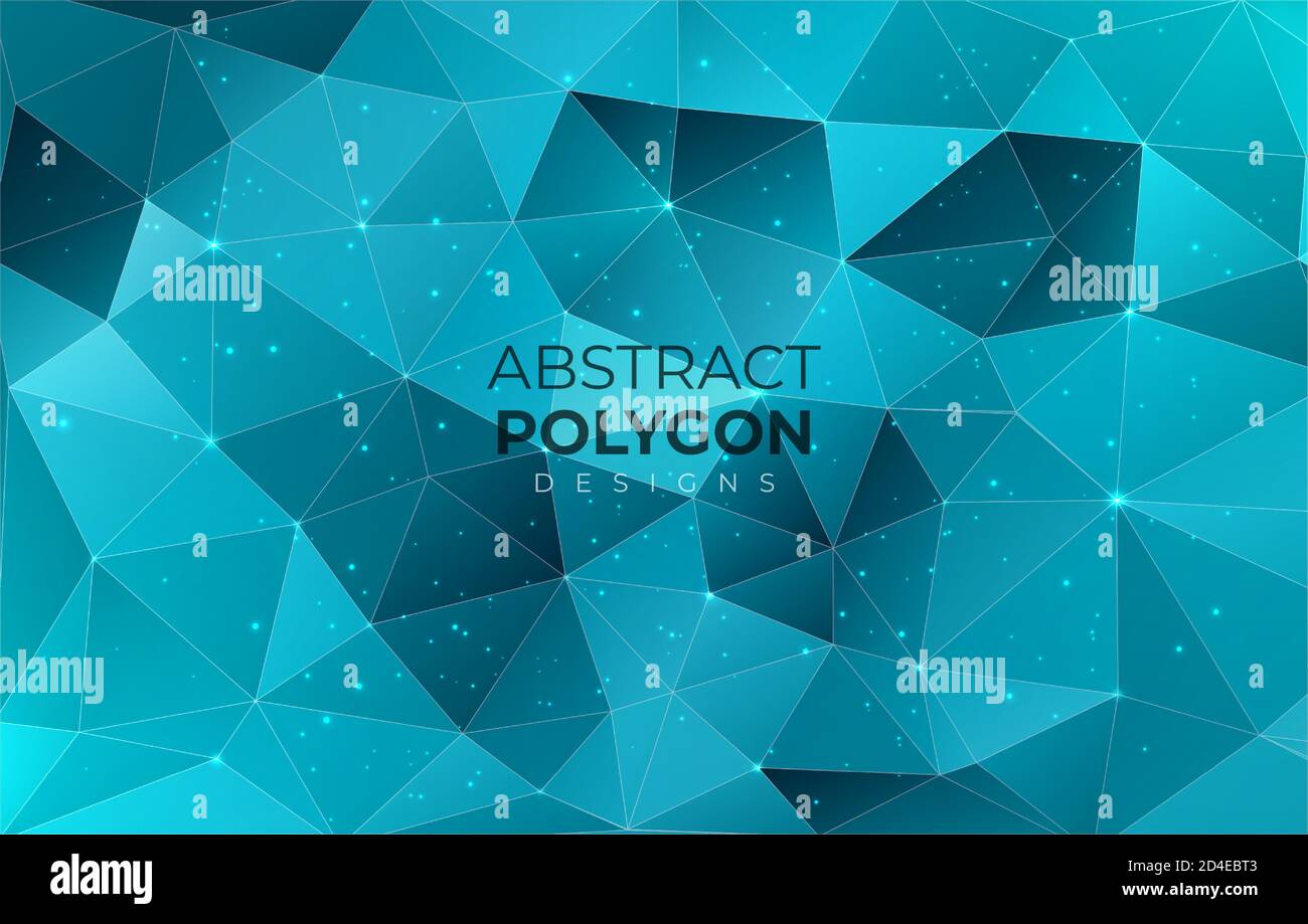 Abstract dark blue polygonal space. low poly tech with line background Premium Vector Stock ...