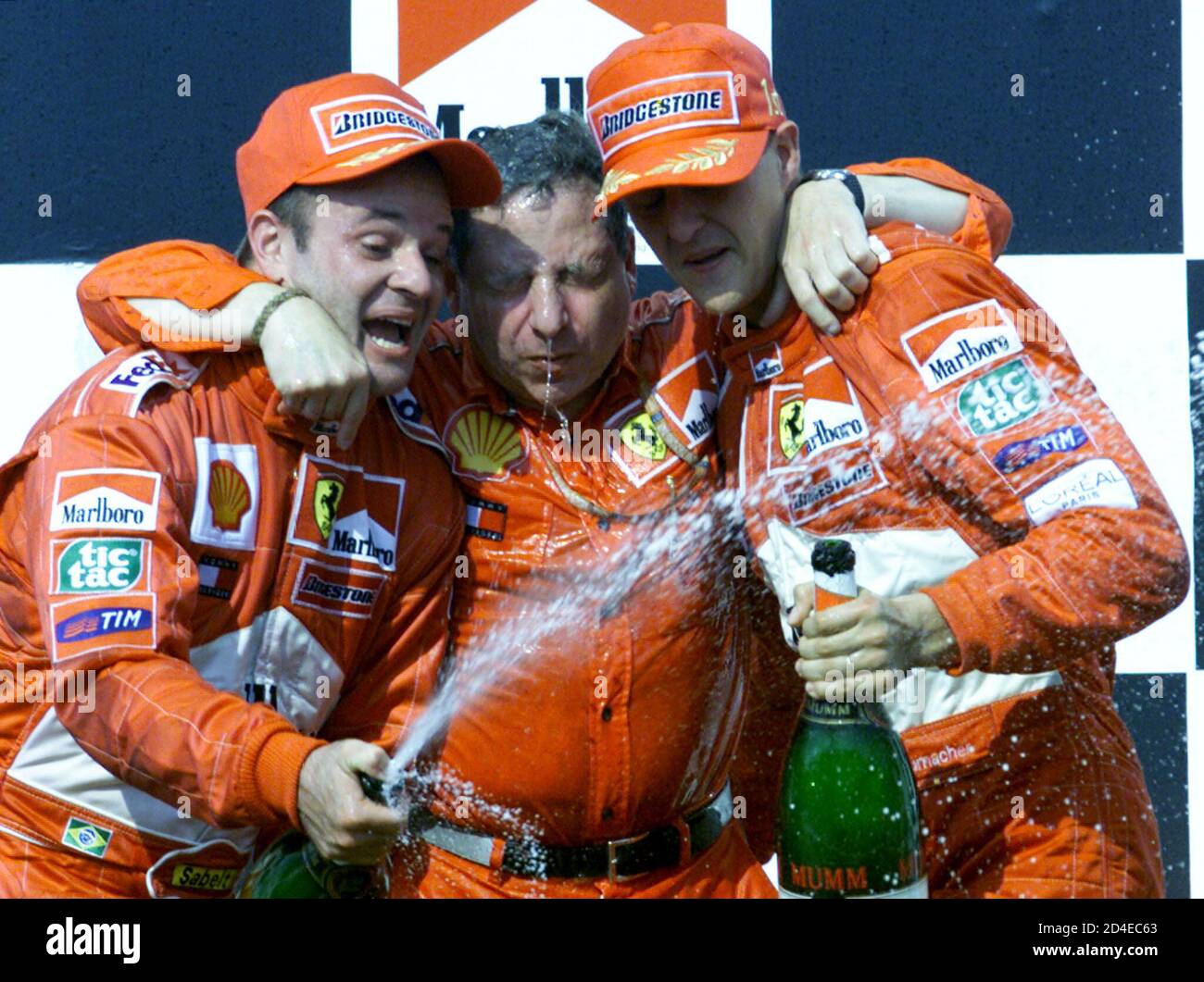 Michael schumacher ferrari team champagne hi-res stock photography and ...