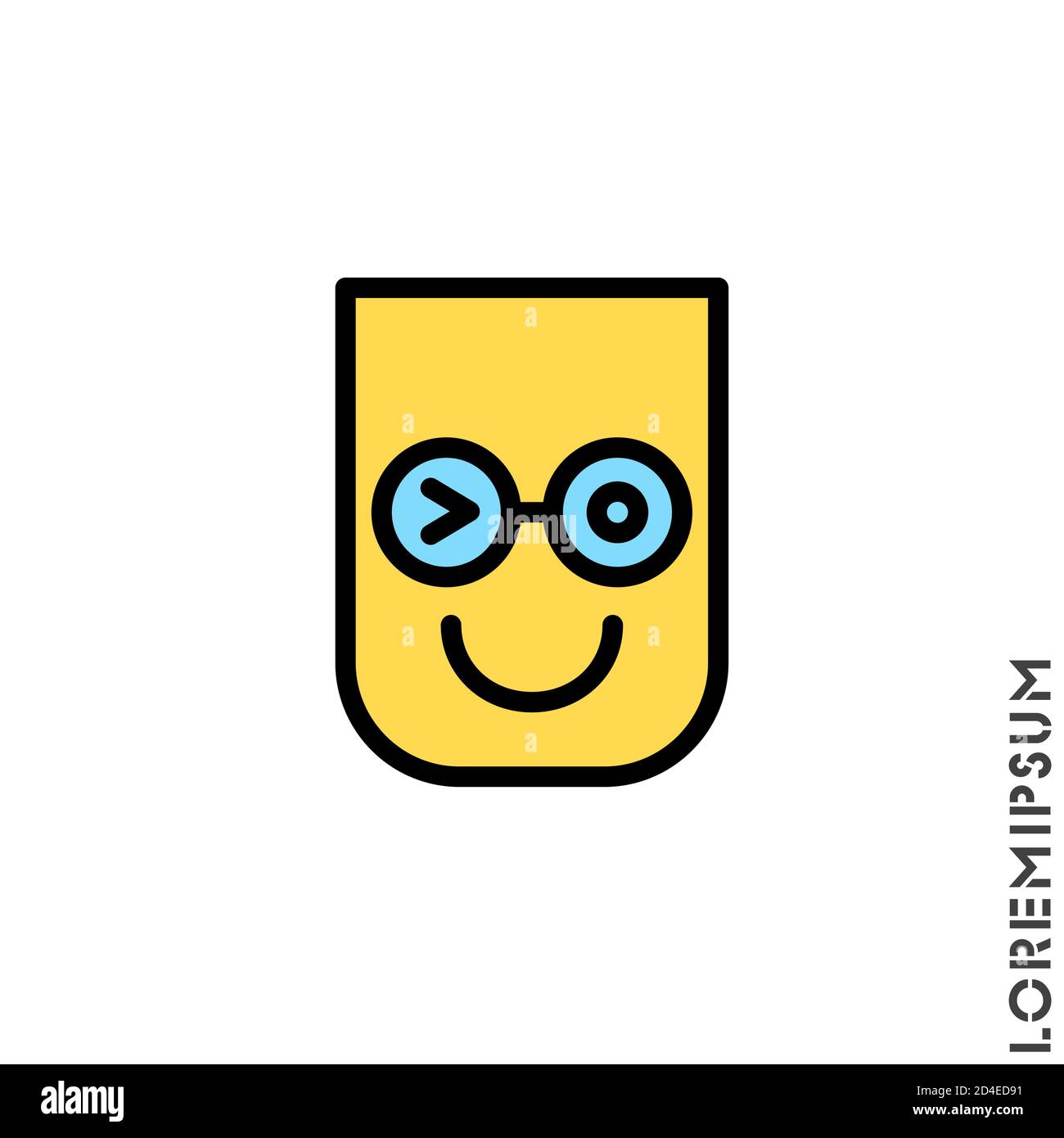 Winking color. smile emoticons isolated on a white background. Vector ...