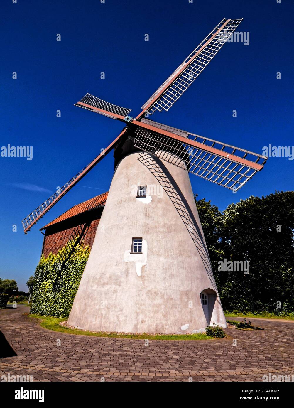 Traditional White Windmill Stock Photo - Alamy