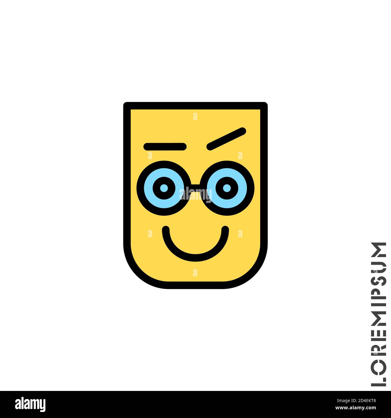 Big Smile contented color smile with raised eyebrow Emoticon Icon ...