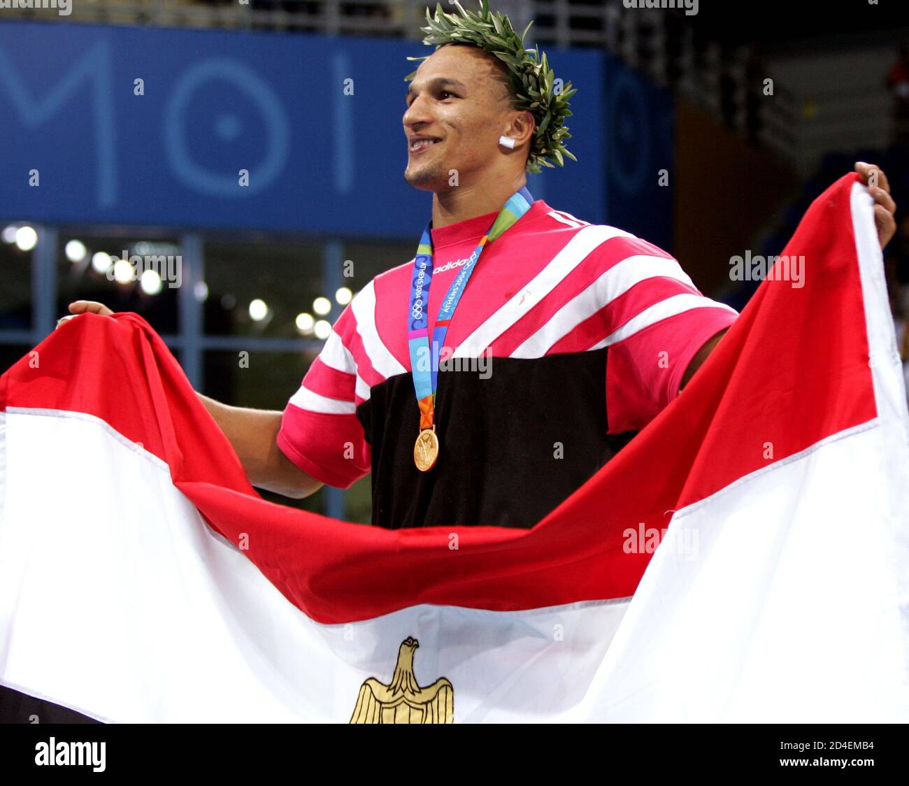 Egypts karam ibrahim celebrates winning the gold medal hi-res stock ...