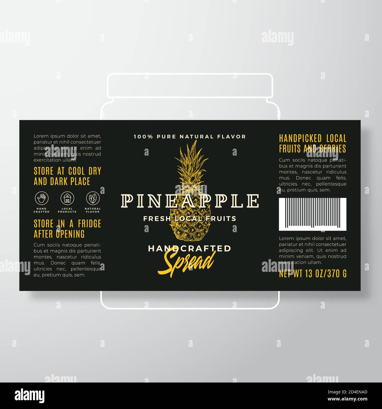 Handcrafted Fruit Spread or Jam Label Template. Abstract Vector ...