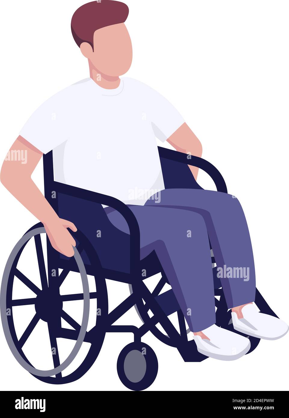 Man in wheelchair flat color vector faceless character Stock Vector ...