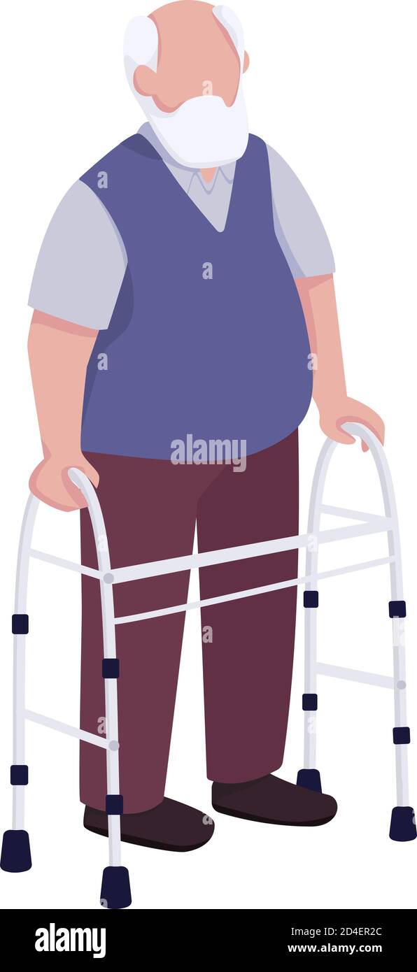 Old man with walker Cut Out Stock Images & Pictures - Alamy