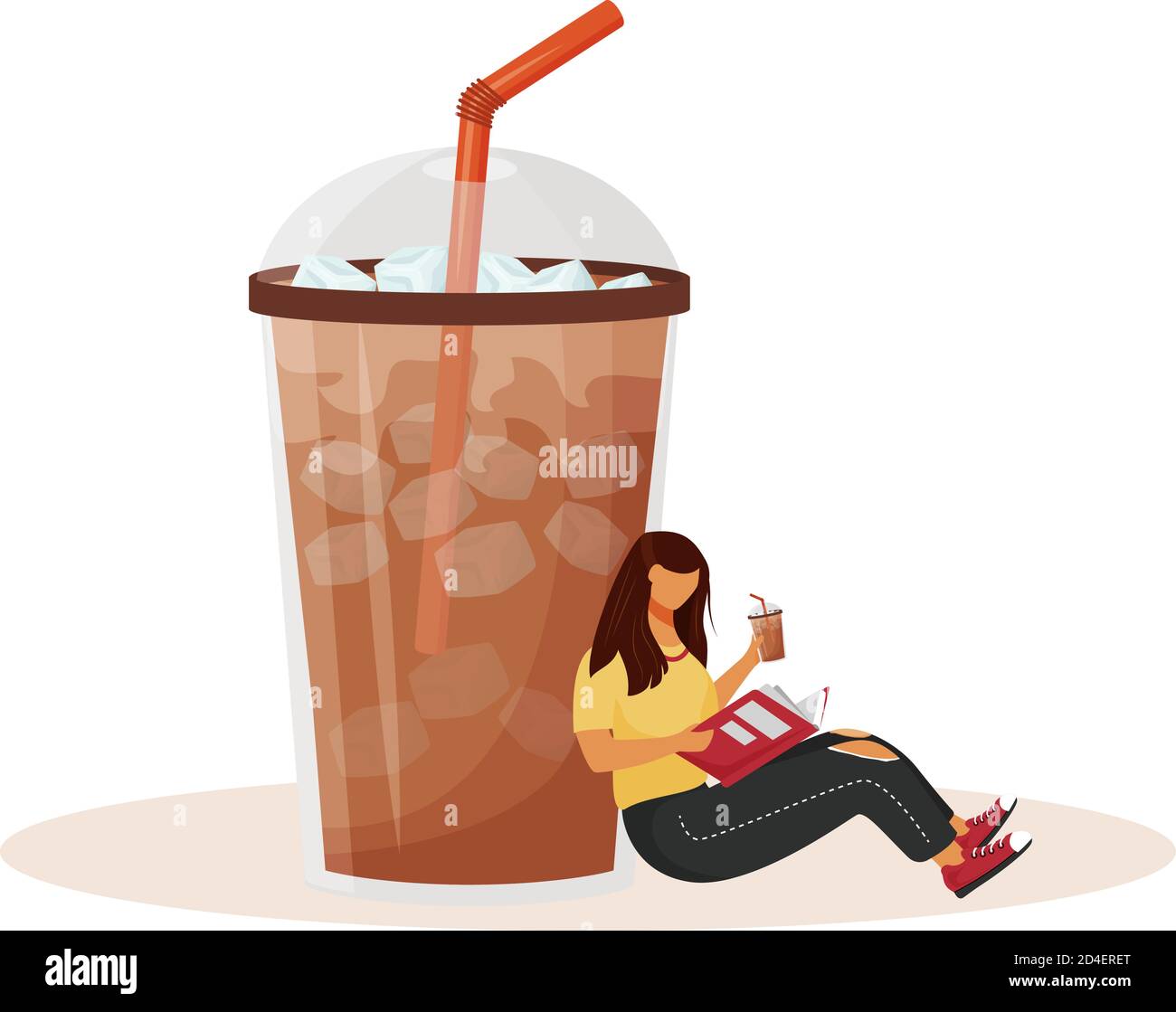 Iced americano flat concept vector illustration Stock Vector Image ...
