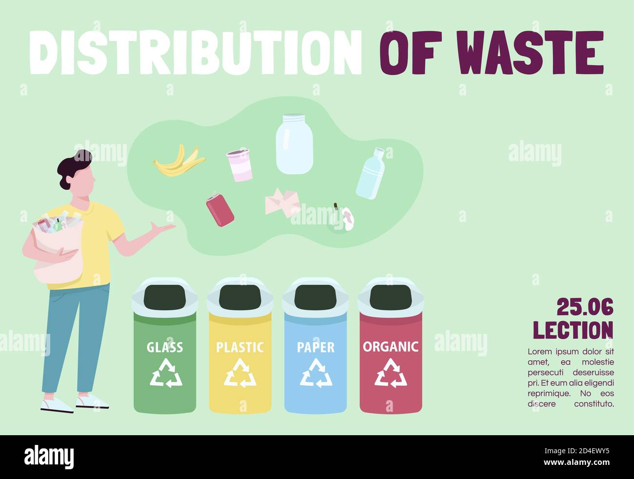 Distribution of waste banner flat vector template Stock Vector Image ...