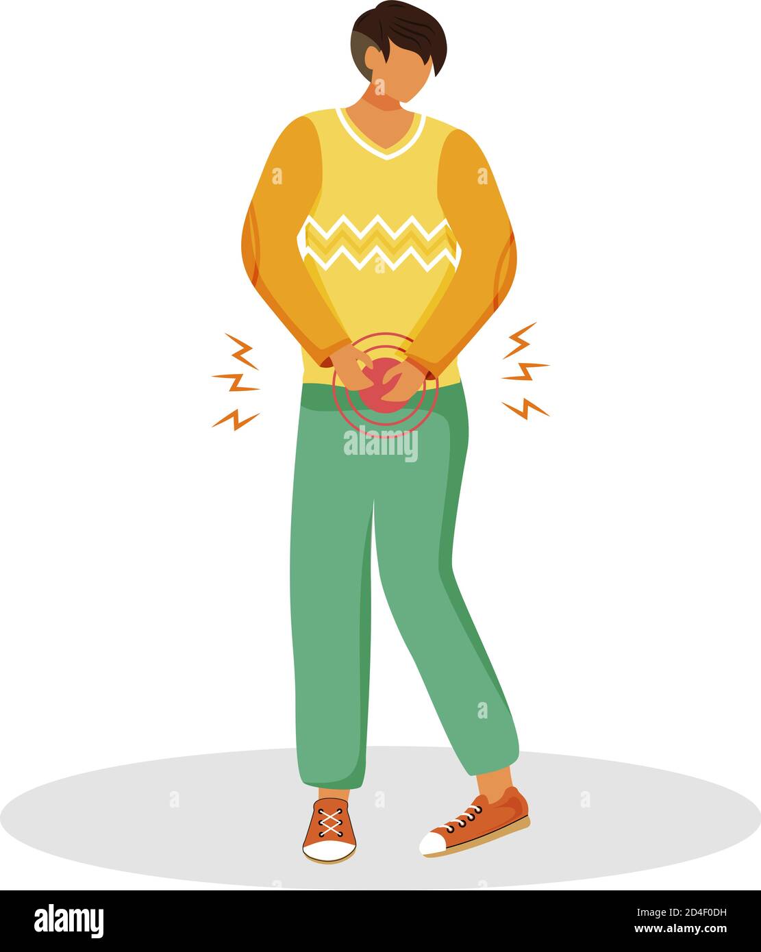 Urgent urination flat color vector faceless character Stock Vector ...