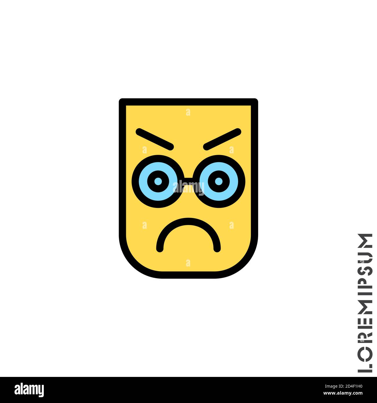 Angry color icon vector. Furious Face Emoticon Icon Vector Illustration ...