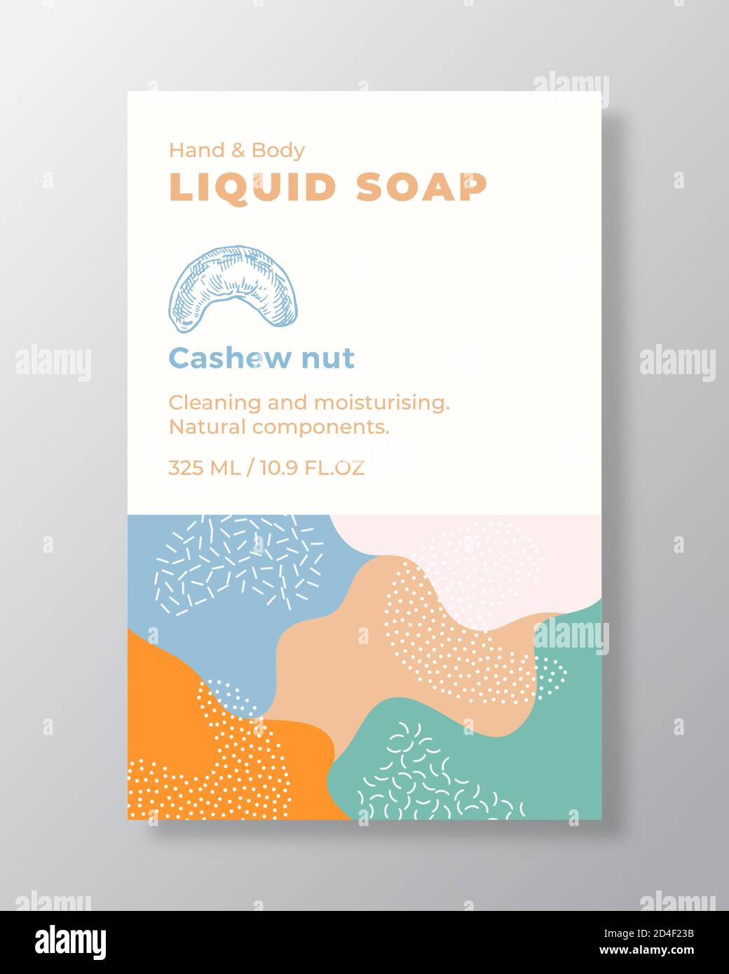 Liquid Soap Label Template. Abstract Shapes Camo Background Vector ...