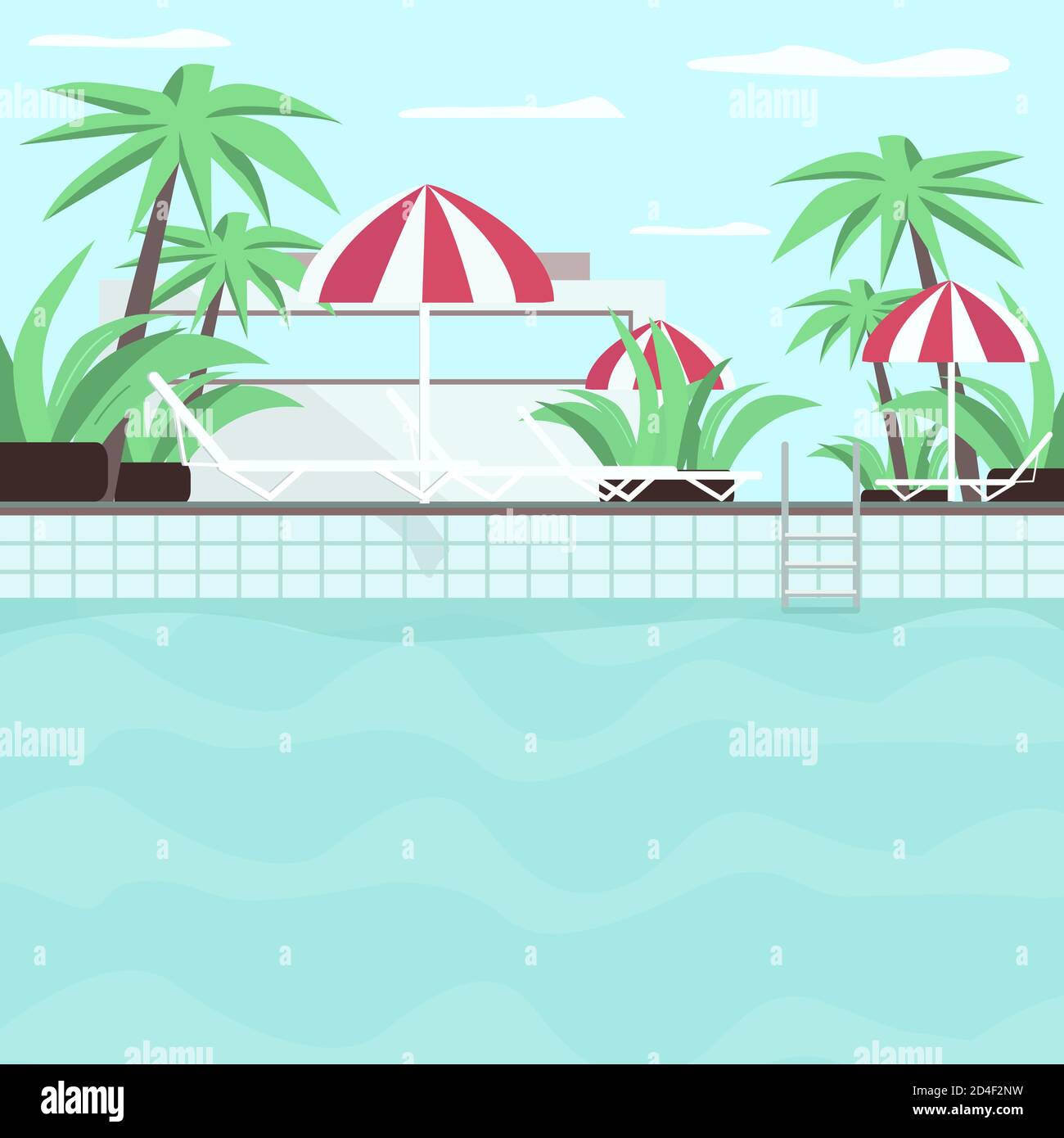 Poolside flat color vector illustration Stock Vector Image & Art - Alamy