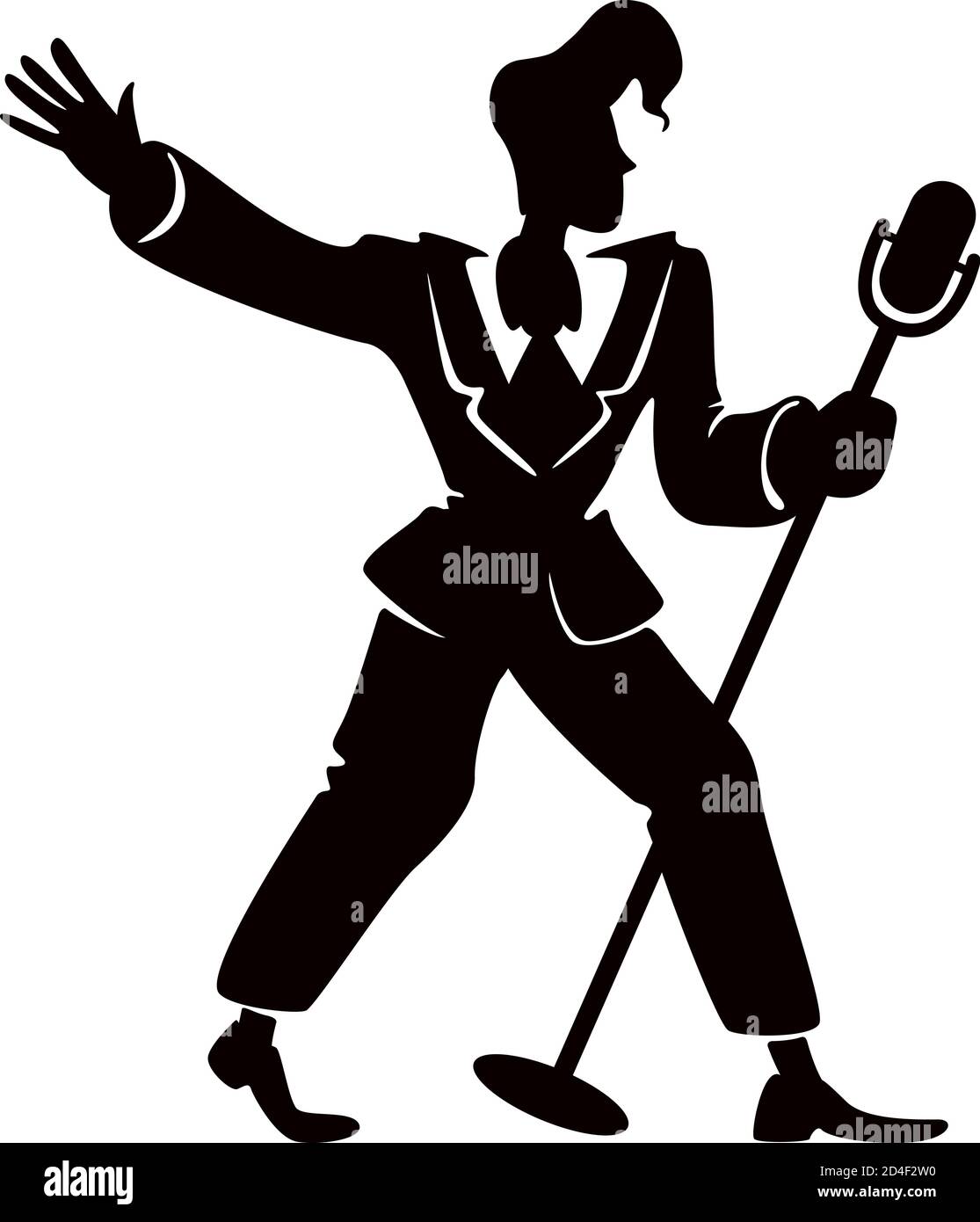 Jazz male singer black silhouette vector illustration Stock Vector ...