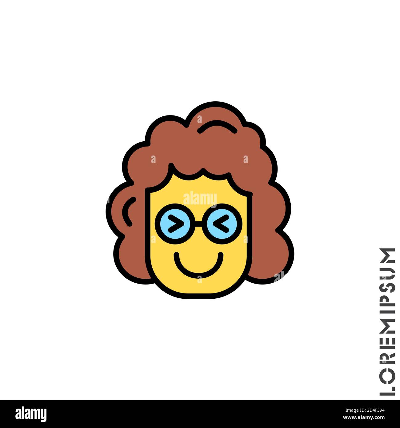 Smile girl, woman color icon. Happy, laughing, emotions icon. Simple ...