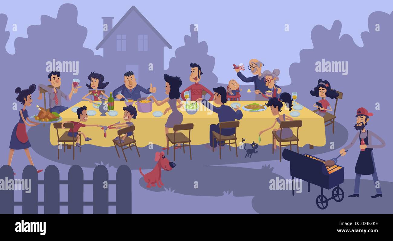 Father daughter eating outdoors Stock Vector Images - Alamy
