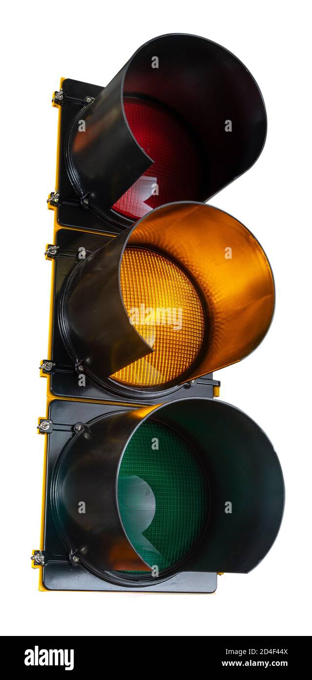 Yellow traffic light red Cut Out Stock Images & Pictures - Alamy