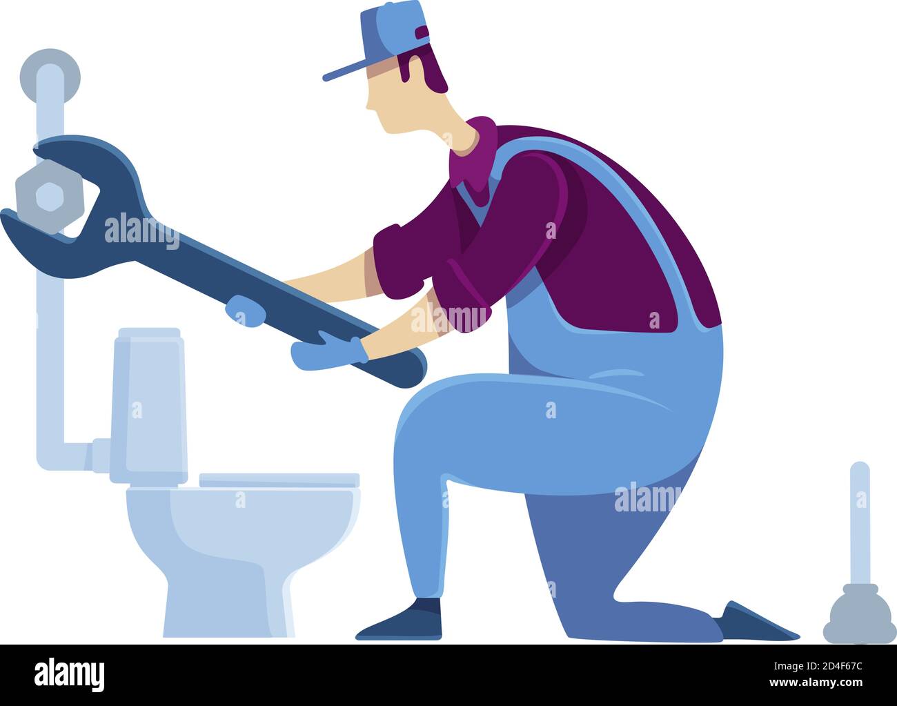 Plumber flat color vector faceless character Stock Vector Image & Art ...
