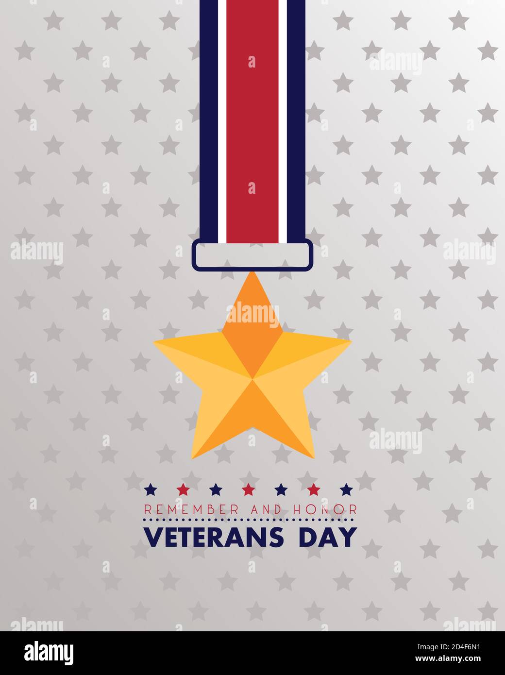 happy veterans day lettering with golden star medal vector illustration ...