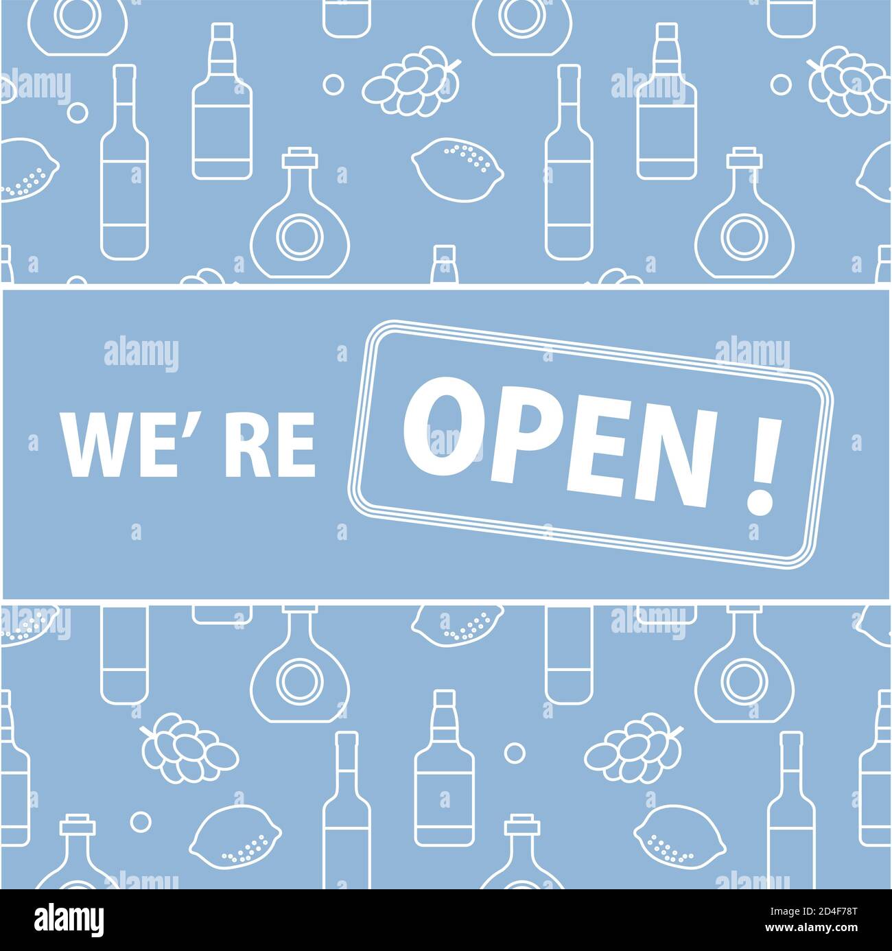Vector illustration Reopening of liquor store alcohol shop bar after ...