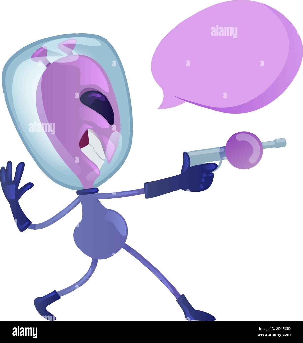 Alien shooting gun flat cartoon vector illustration Stock Vector Image ...