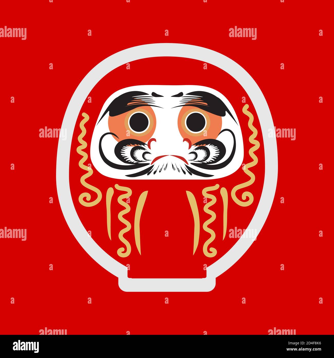 Happy Japanese New Year 2021. Daruma- Japanese traditional doll. Roly ...