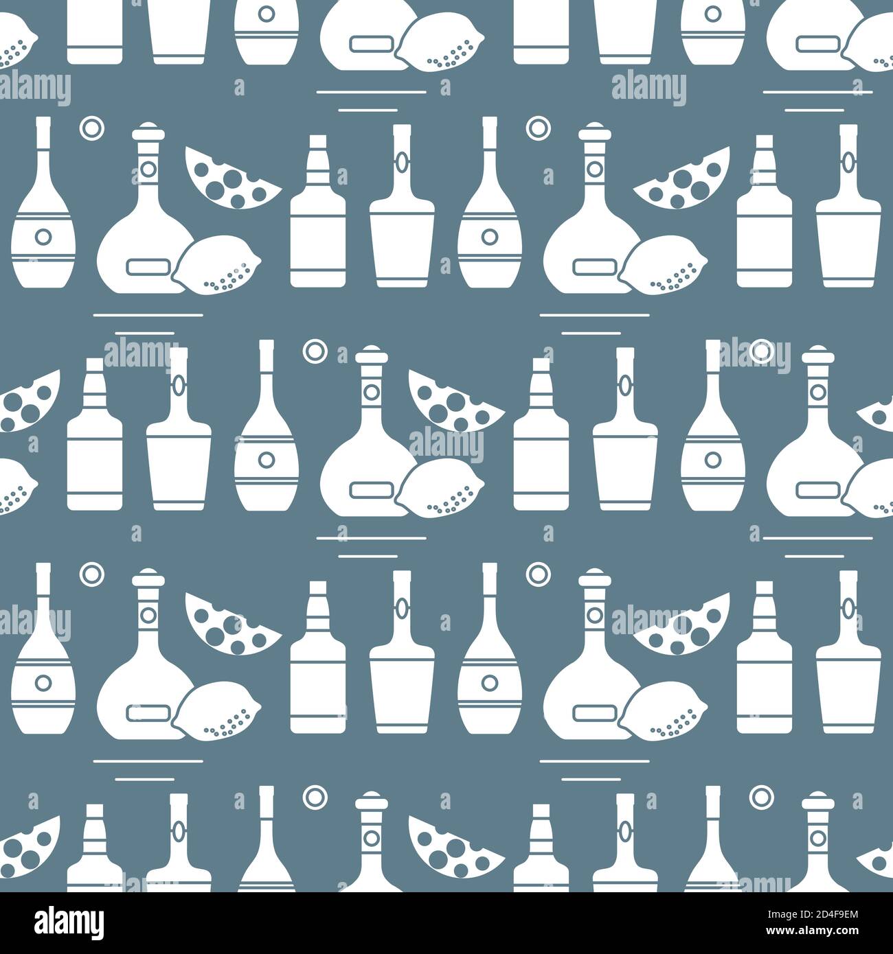 Seamless pattern Vector illustration Bottles of alcoholic beverage ...